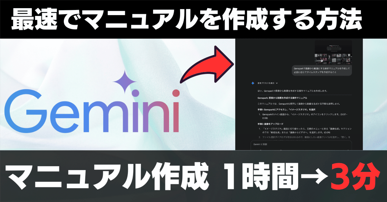 【爆速】Google Geminiを使用して一瞬でマニュアルを作成する方法｜D LABO