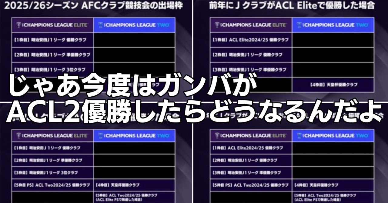 じゃあ今度はガンバがACL2優勝したらどうなるんだよ｜ミネ月