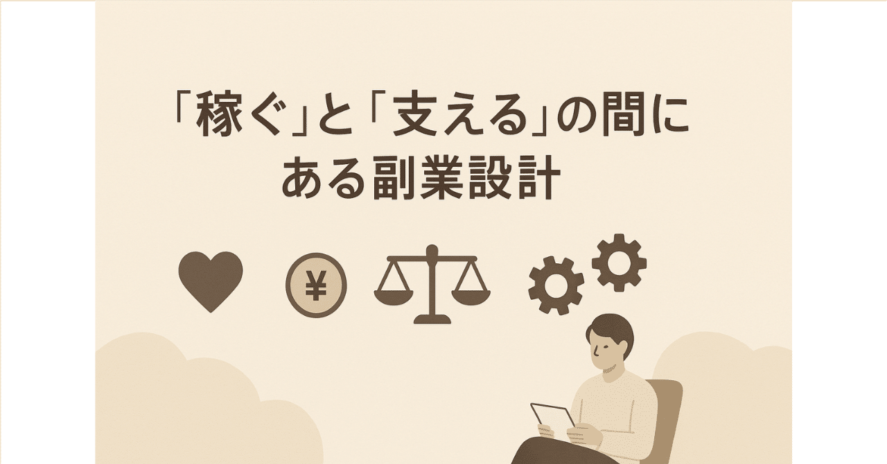 「稼ぐ」と「支える」の間にある副業設計｜shintaro_saeki