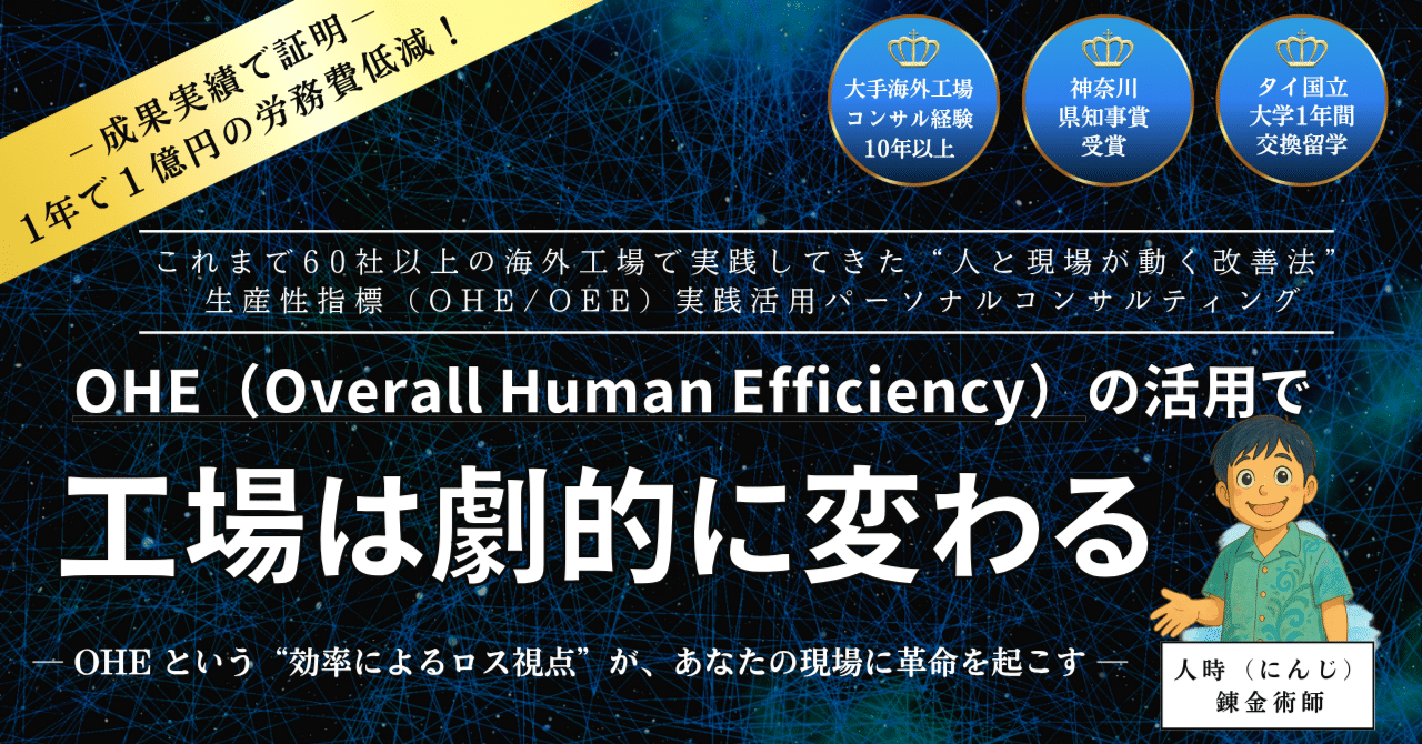 製造業向けOHE(人効率)指導マスターへの道～完全マニュアル～📚｜人時（にんじ）錬金術師＠沖縄⇄タイ2拠点