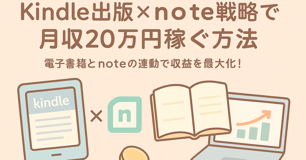 Kindle出版×note戦略で月収20万円稼ぐ方法｜hata hajime