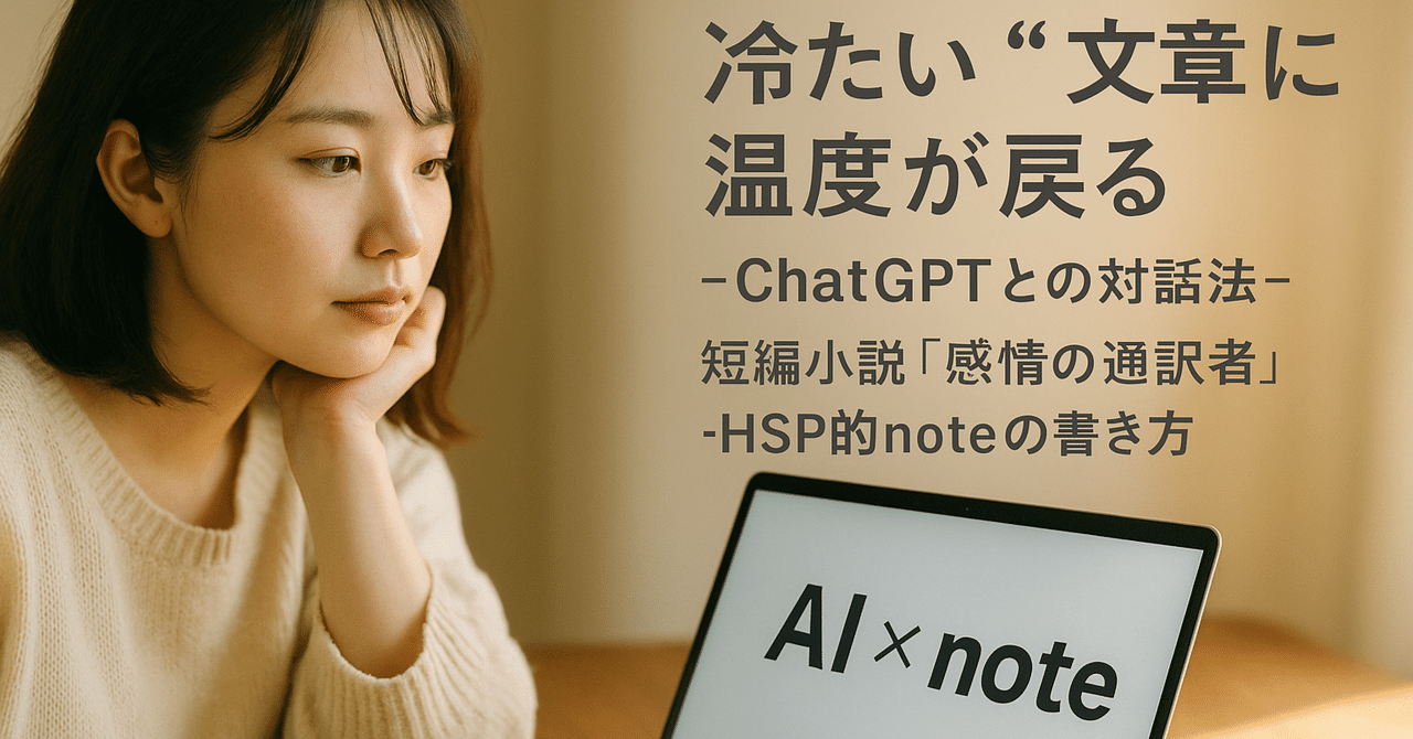 ”冷たい”文章に温度が戻る─ChatGPT対話法─短編小説『感情の通訳者』─読まれるnoteにするHSPの能力｜Tom.cat ＠ HSP×AIライター
