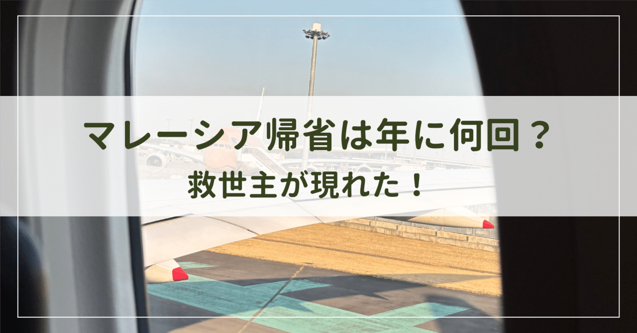【国際結婚】マレーシア帰省は年に何回？救世主が現れた！｜yocco（よっこ）