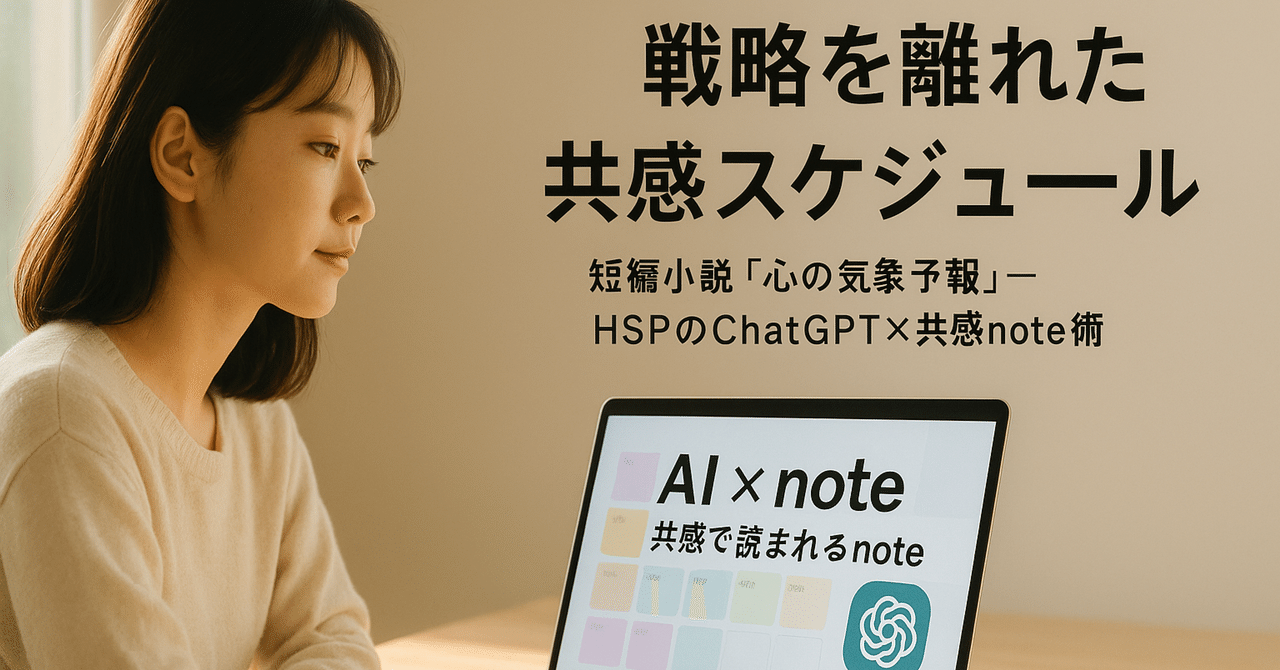 ”戦略を離れた”共感スケジュール─短編小説『心の気象予報』─HSPのChatGPT×共感note術｜Tom.cat ＠ HSP×AIライター