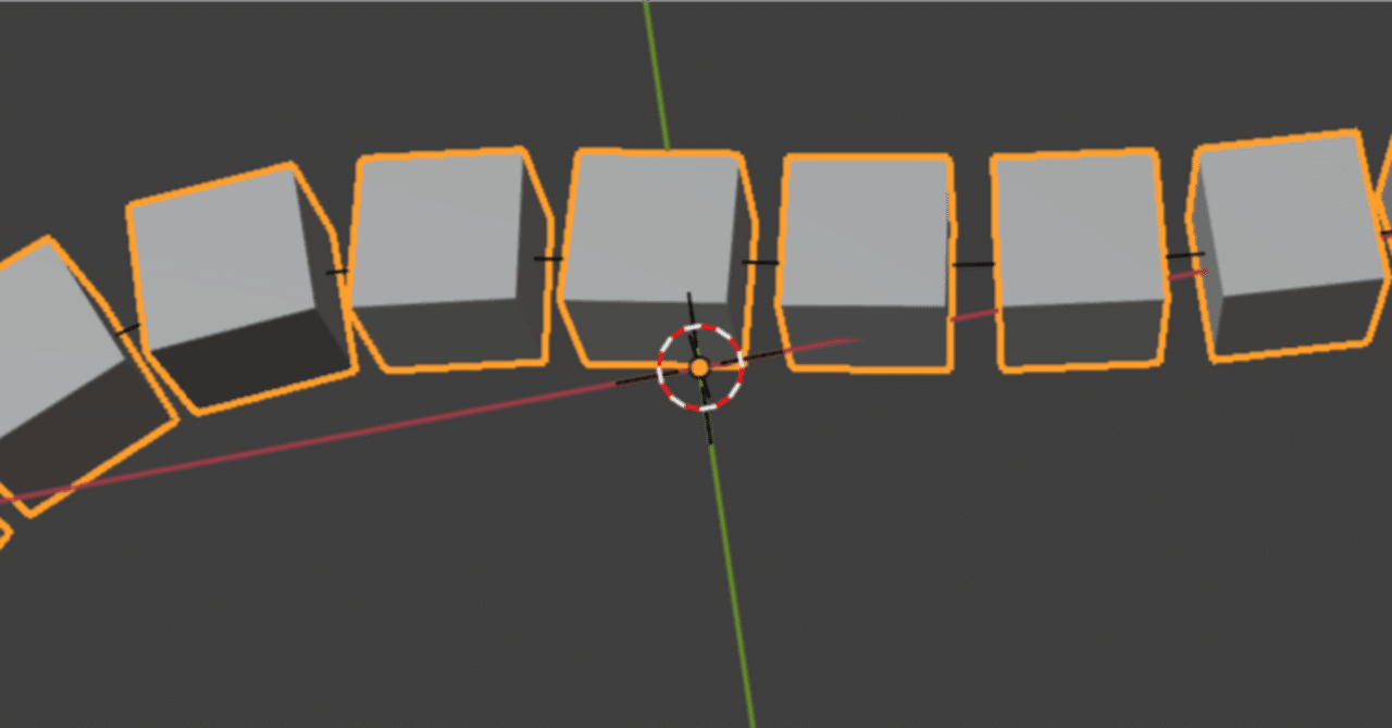 Blender Array+CurveをGeometry Nodesで｜ひき
