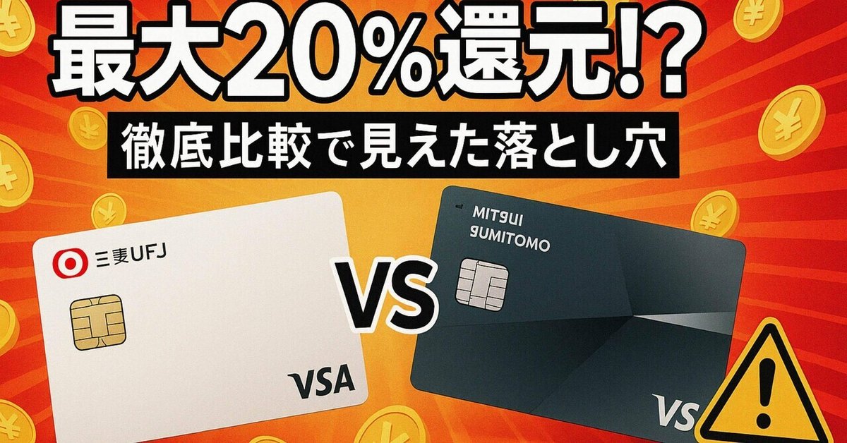 【衝撃】三菱UFJカードが最大20%還元！でも本当に得？三井住友カード(NL)と徹底比較で見えた意外な落とし穴｜たなやん@Vポイント経済圏の住人