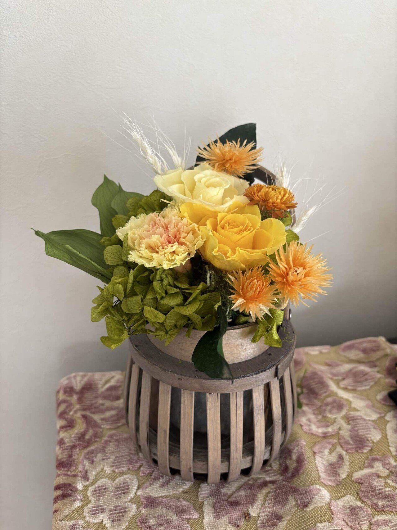 アレンジメントの教室でプリザーブドを教えてもらいました！ビタミンカラーは元気が出ます！｜まつ（matsu）