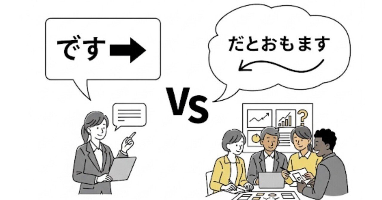 自信を伝える「です」と、柔軟性を示す「だと思います」：使い分けの極意｜captain_fx