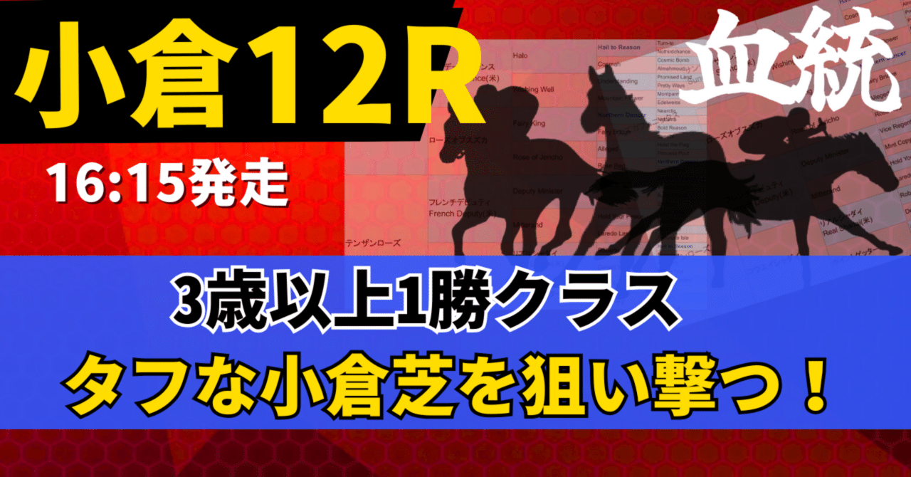 7/12（土）【小倉12R】 3歳以上1勝クラス 発走16:15｜you