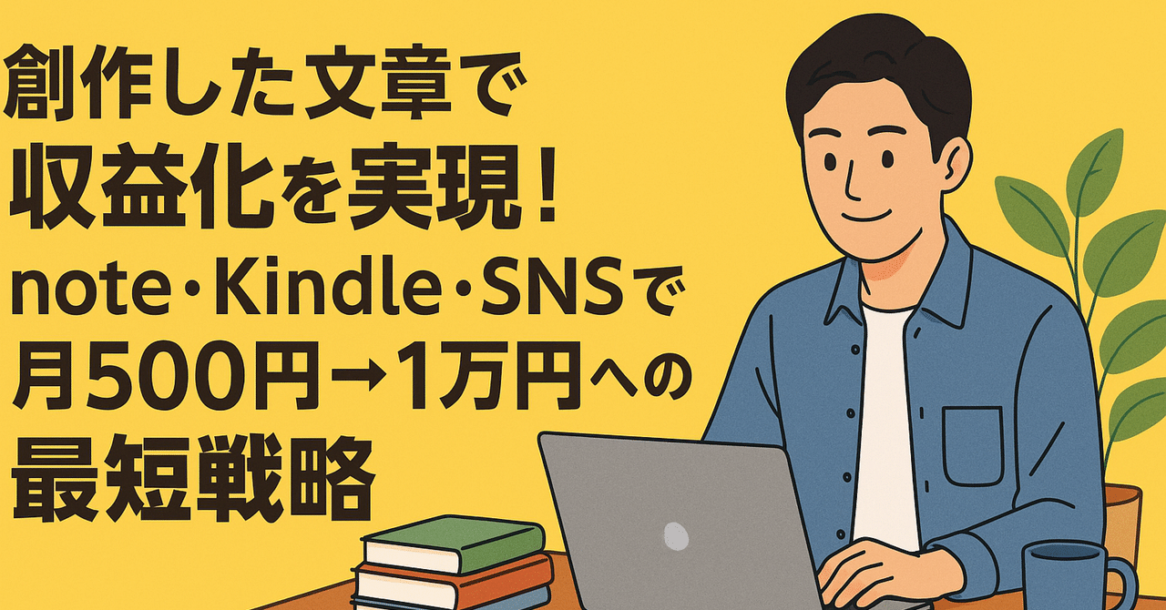 創作した文章で収益化を実現！note・Kindle・SNSで月500円→1万円への最短戦略｜透けナマコ