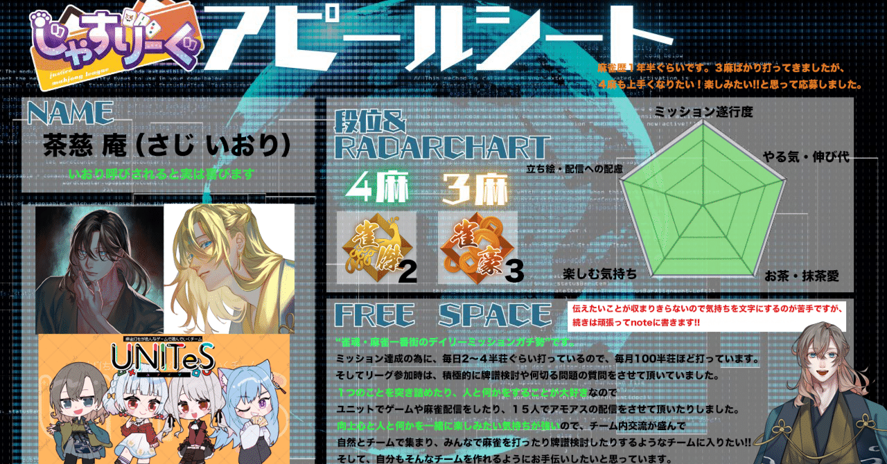 第3期じゃすりーぐ アピール｜茶慈 庵 -saji iori-