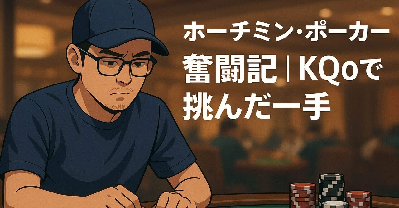 【ポーカートーナメント実録】ホーチミン・Saigon Poker Clubで迎えた悲劇！KQo vs A4s｜ポーカー部アツシ
