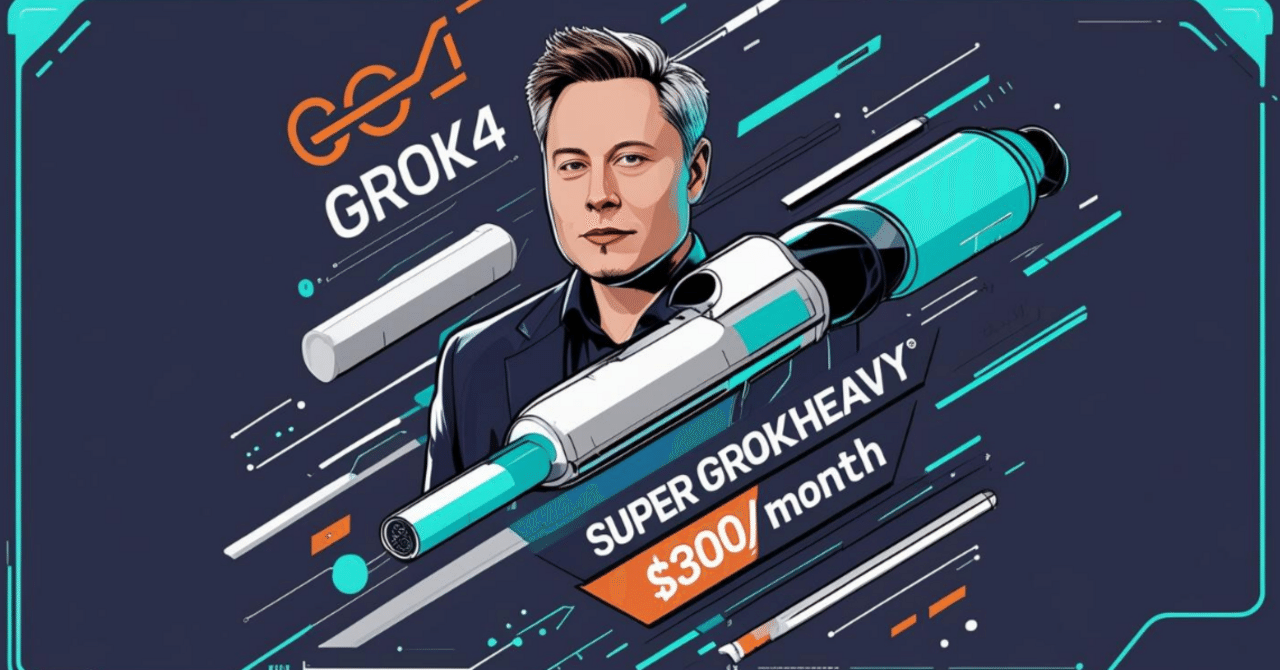 【ビジネスマンが知っておくべきAI最新情報】Grok 4が登場、月300ドル高級プラン "Super Grok Heavy" 発表など｜7月2 ...