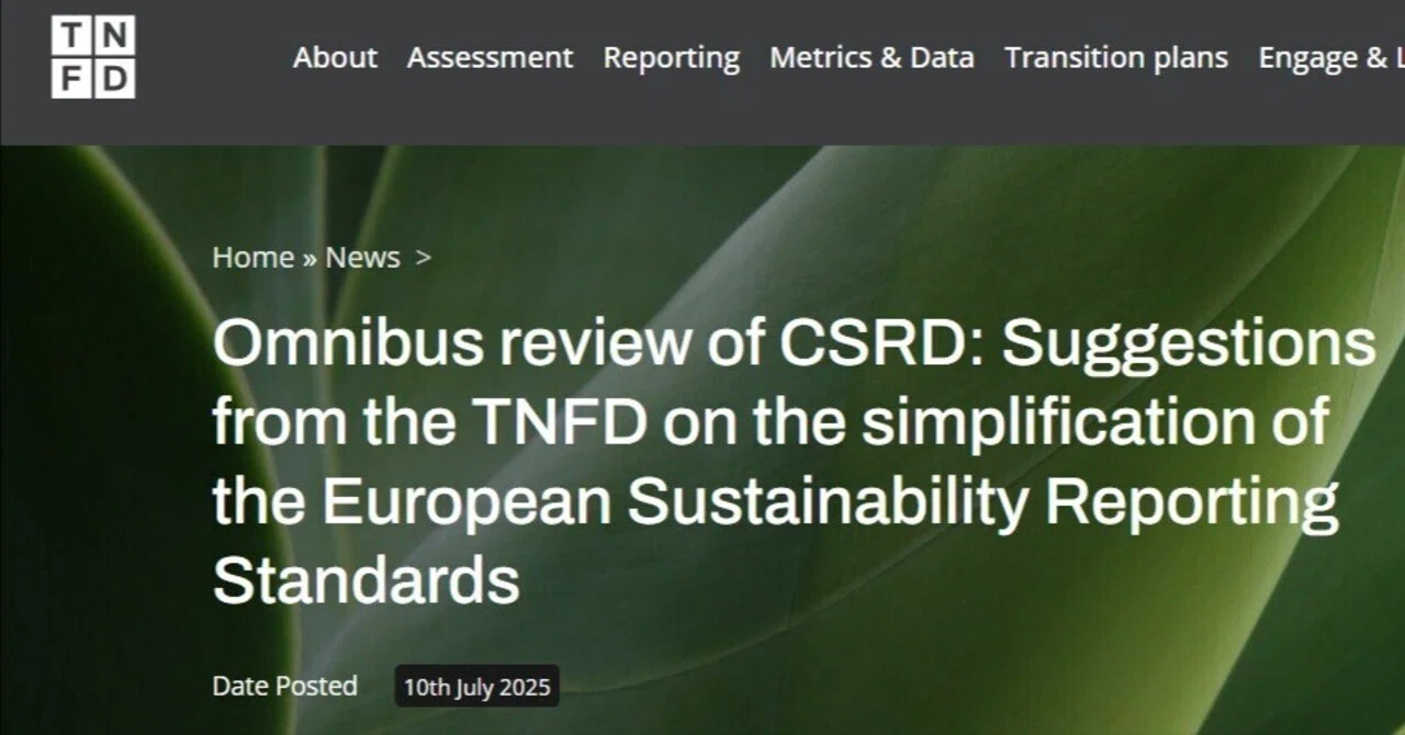 TNFDから、欧州持続可能性報告基準（ESRS）の簡素化に関する提案｜Landscapeapproach