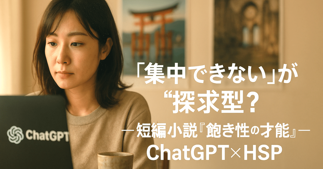 ”集中できない”が”探求型”？─効果2.6倍のタイプ診断─短編小説『飽き性の才能』─ChatGPT×HSPの能力開発｜Tom.cat ＠ HSP×AIライター