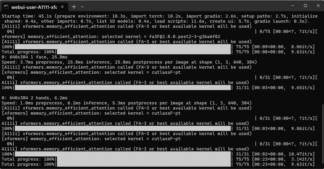 完全版 How to fix A1111 for Flash Attention-3＆2｜GJL