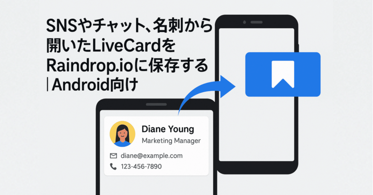 SNSやチャット、名刺から開いたLiveCardをRaindrop.ioに保存する | Android向け｜Satorun@Kinois