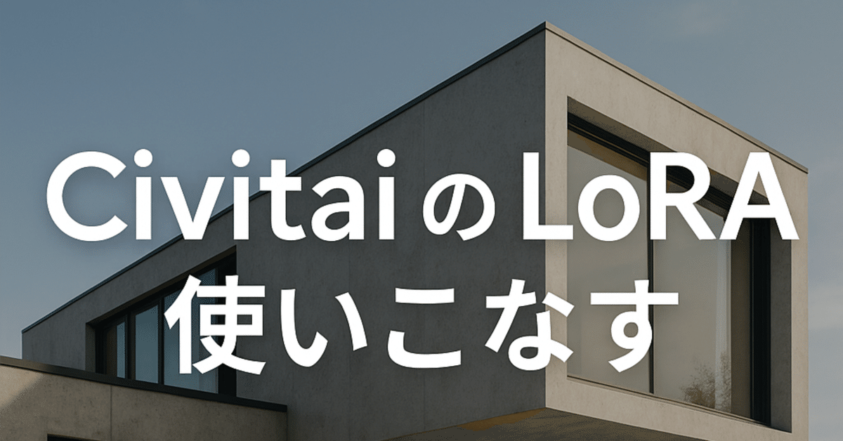 CivitaiのLoRAを使いこなす――Stable Diffusionで建築表現を進化させる、入門から実用までの全手順｜xx ...