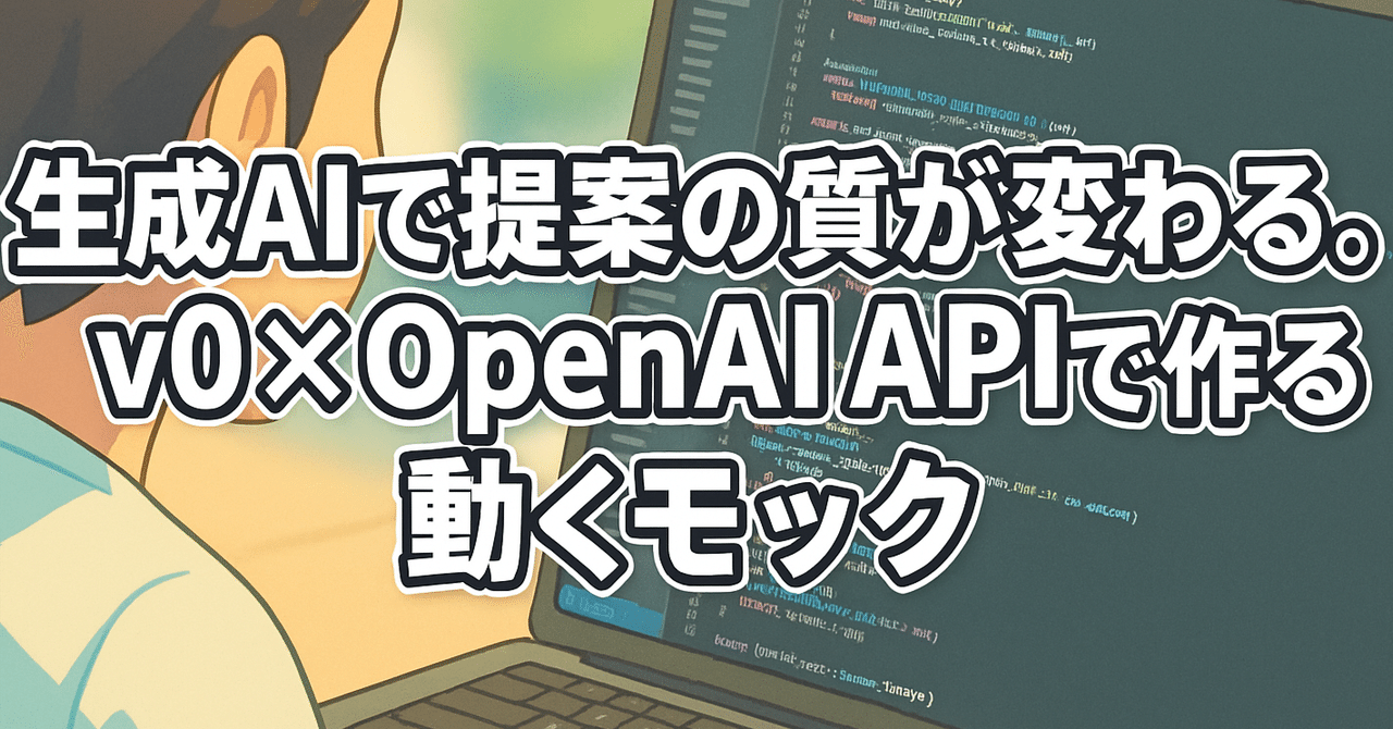 生成AIで提案の質が変わる。v0×OpenAI APIで作る動くモック 【Initial Engine AI 公開ニュースレター Vol.29】｜株式会社 Initial Engine