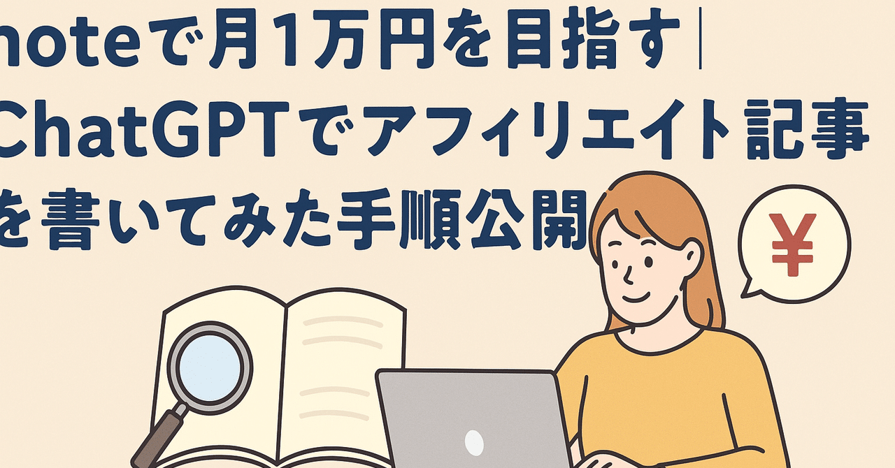 【Day12】noteで月1万円を目指す｜ChatGPTと一緒にアフィリエイト記事をつくってみた手順公開｜AIとnoteで暮らしをつくる実験室