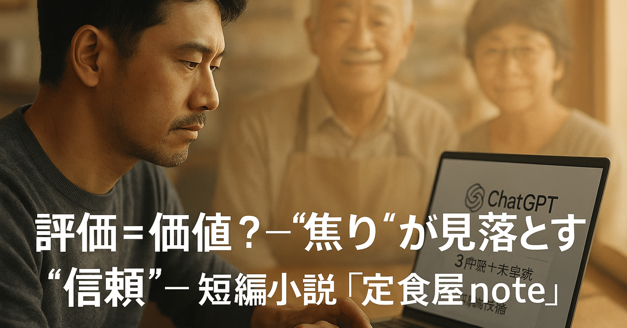 「評価＝価値」？─”焦り”が見落とす”信頼”─短編小説『定食屋note』─ChatGPT対話×HSPの発信術｜Tom.cat ＠ HSP×AIライター