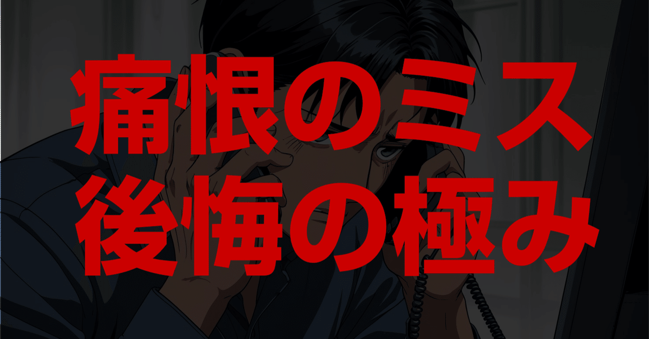 痛恨のミス。後悔の極み…完全にやらかした。｜Takayuki Ota@パーフェクトオーダー