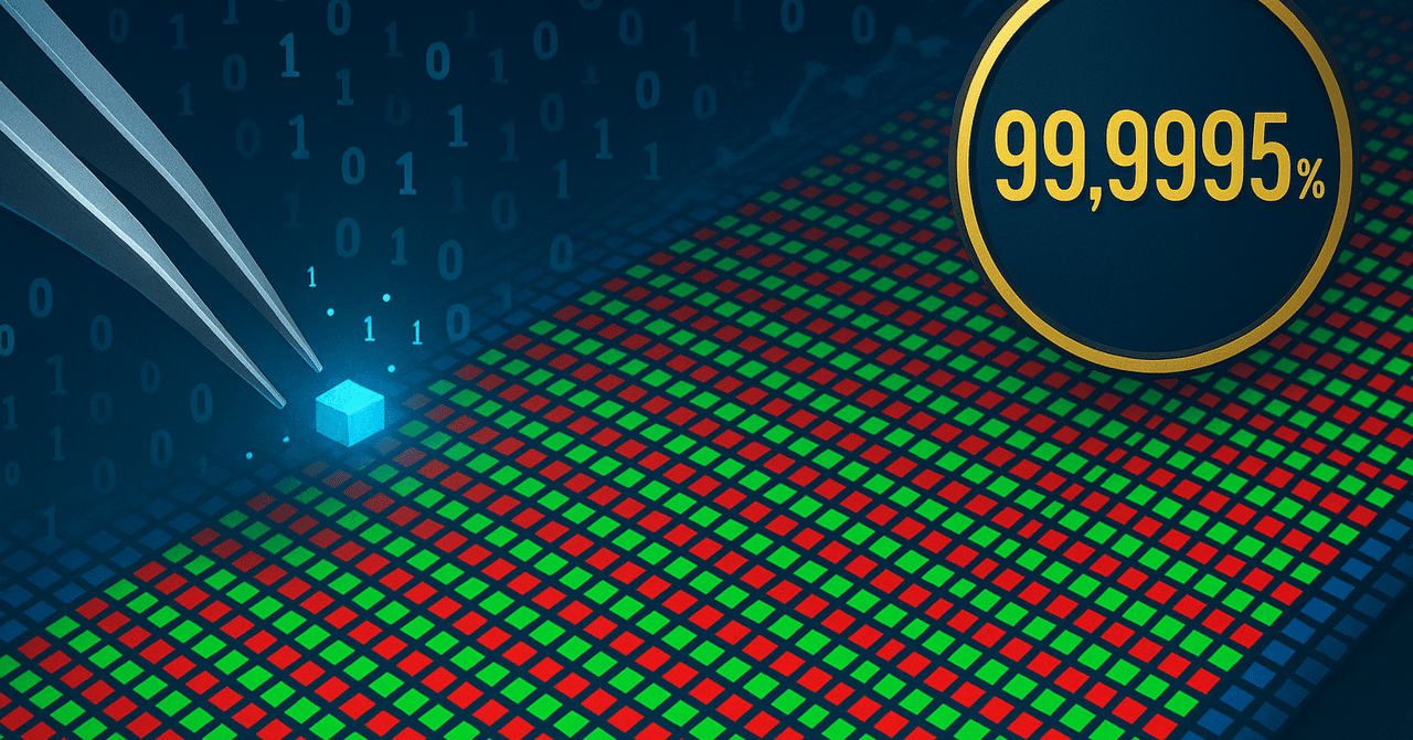 【ディスプレイ革命】Q‑Pixelが99.9995%の歩留まりを実現！microLED量産時代の幕開け｜じょーみの