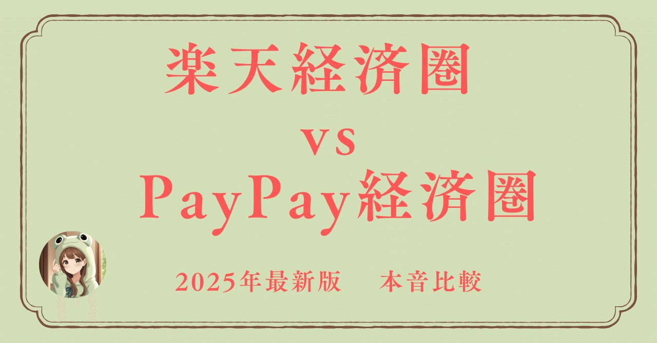 楽天経済圏 vs PayPay経済圏｜2025年最新版 本音比較｜かえるこ
