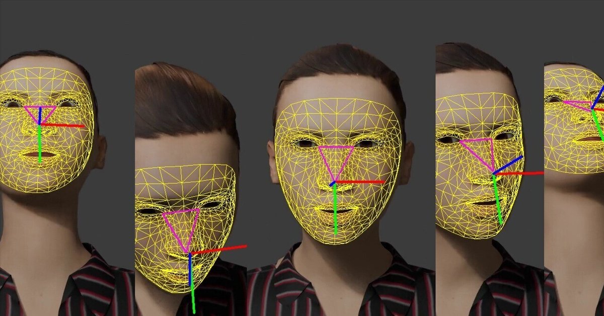MediaPipe Face Meshで姿勢推定してみる｜えぬでんき
