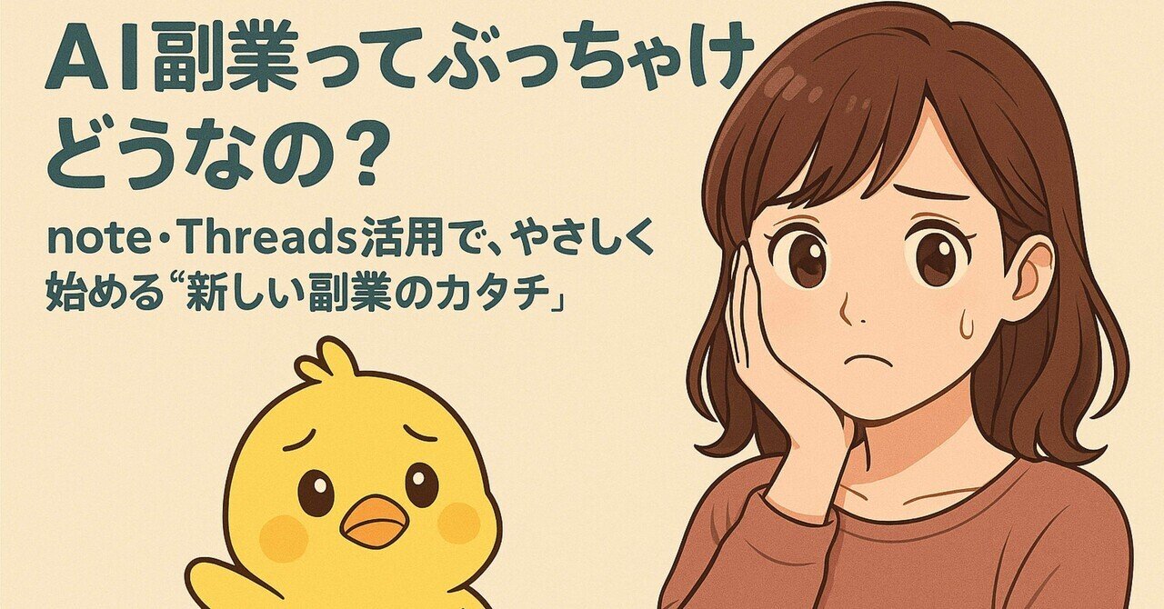 AI副業ってぶっちゃけどうなの？note・Threads活用で、やさしく始める“新しい副業のカタチ”｜りいこ&ピカちゃん