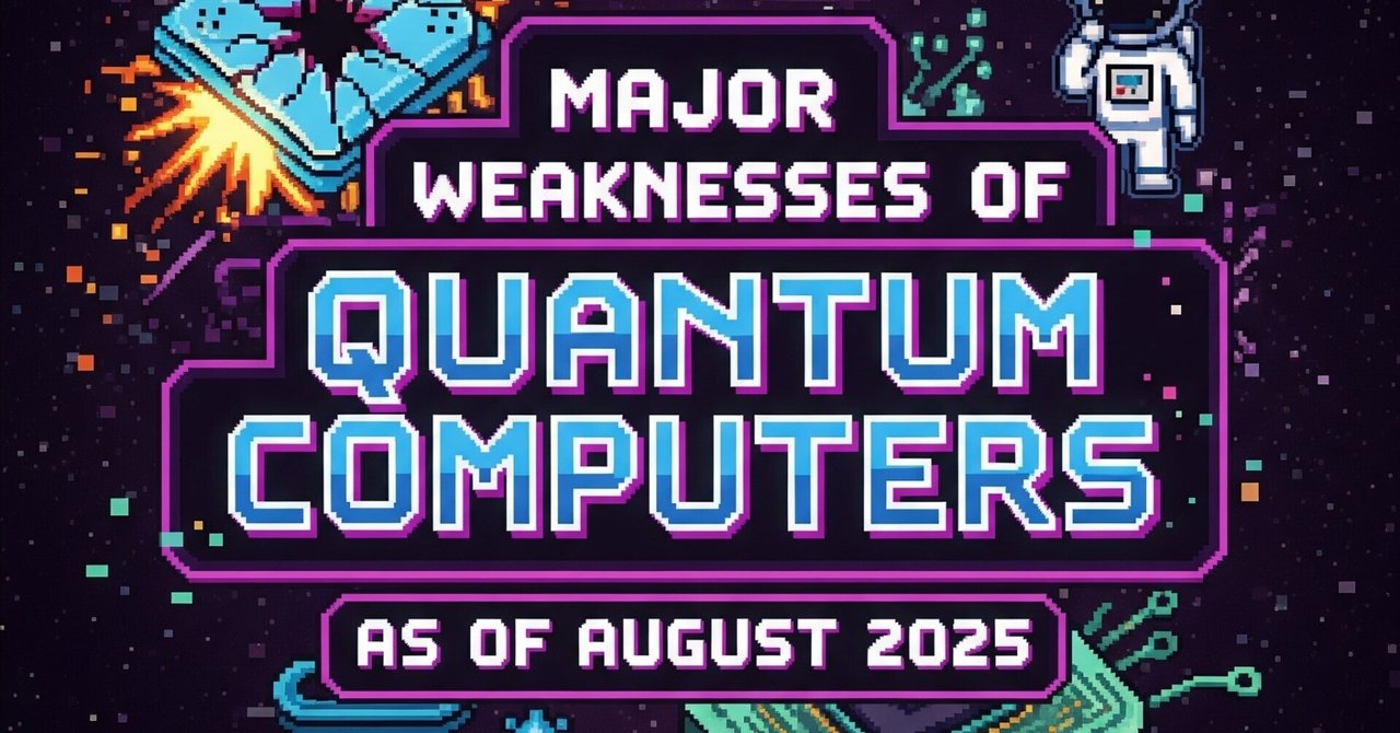 量子コンピュータの主な弱点：2025年8月時点｜TWLV32