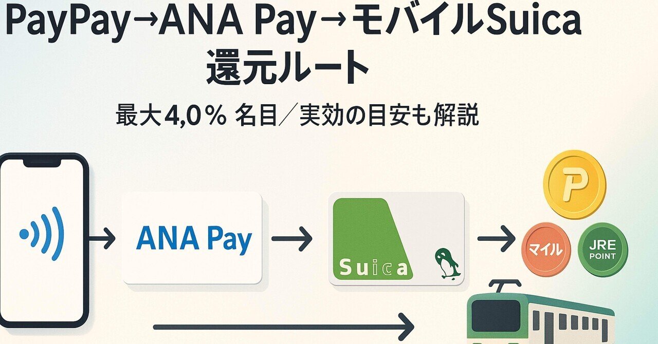 最大4.0%還元を狙う！PayPayカード→ANA Pay→モバイルSuica活用術【完全ガイド】｜hotmockup