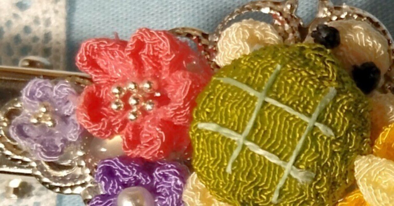 「かめと紫の花」ヘアピン｜Coto