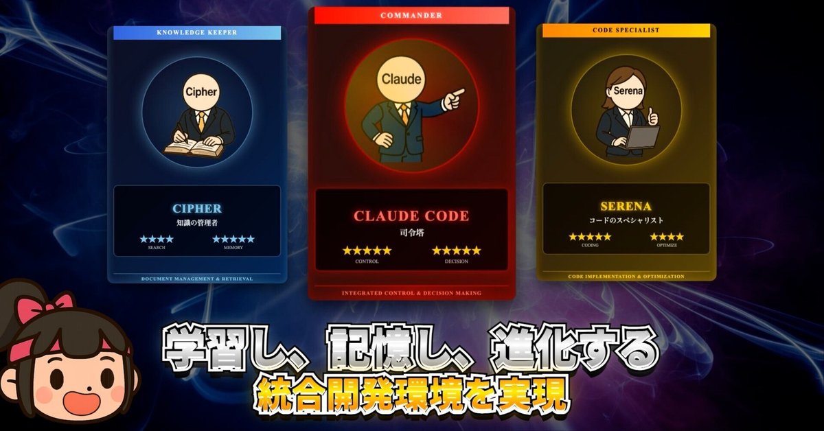Claude Code + Serena + Cipher次世代AI開発環境の構築ガイド｜りょー