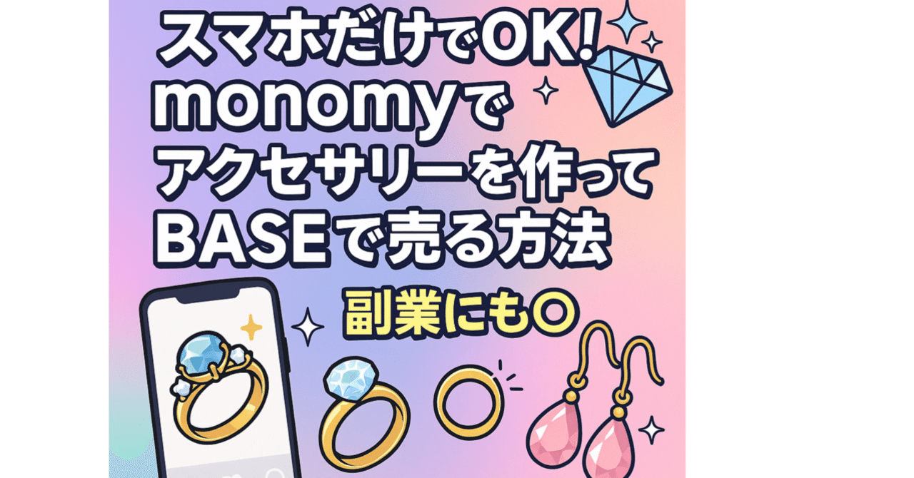 スマホだけでOK！monomyでアクセサリーを作ってBASEで売る方法💎副業にも ｜ヒロム現役自転車整備士