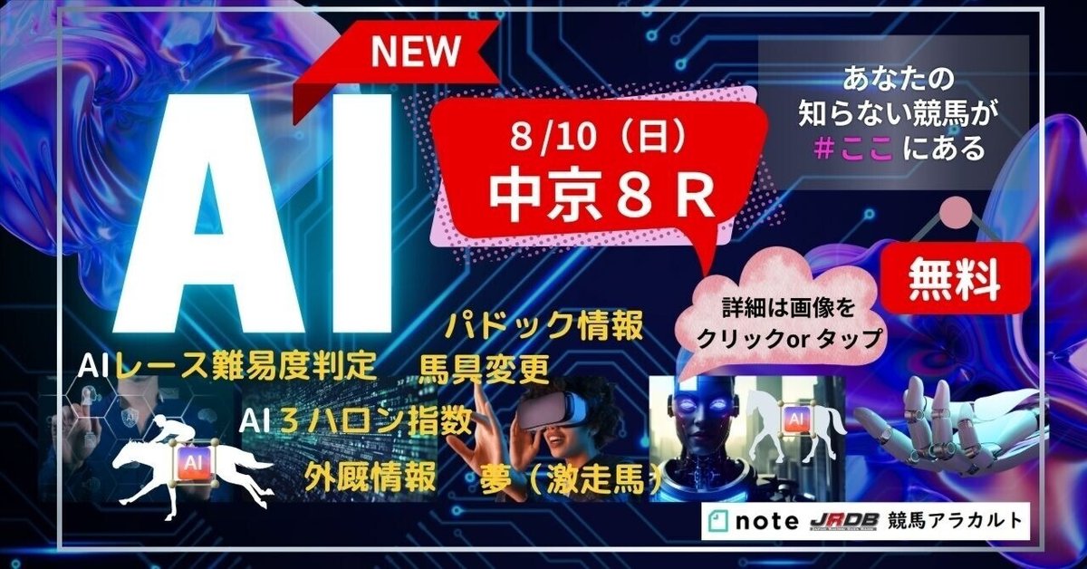 8/10（日）中京8R AI予想｜JRDB 競馬アラカルト
