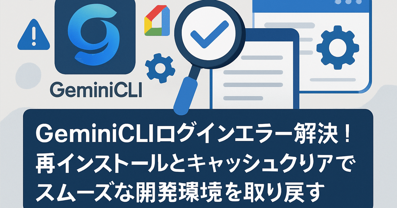【GeminiCLI】GeminiCLIログインエラー解決！再インストールとキャッシュクリアでスムーズな開発環境を取り戻す｜Nobbyyy