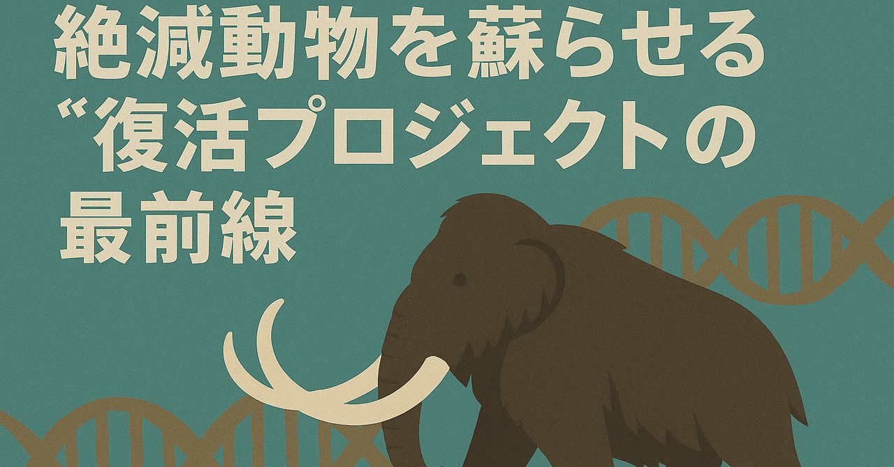 絶滅動物を蘇らせる“復活プロジェクト”の最前線｜Tsune Quartet