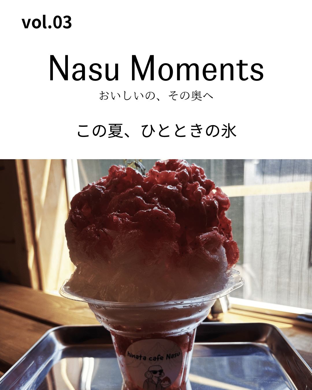 Nasu Moments vol.03｜おいしいの、その奥へ この夏、ひとときの氷｜9割那須地区グルメ