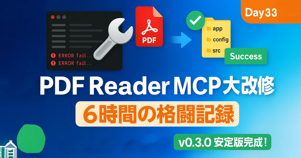 【完全動作版】PDF Reader MCP大改修！OCRスタブ版実装とファイル整理で実用性UP｜YaroTech｜生成AIの傾奇者