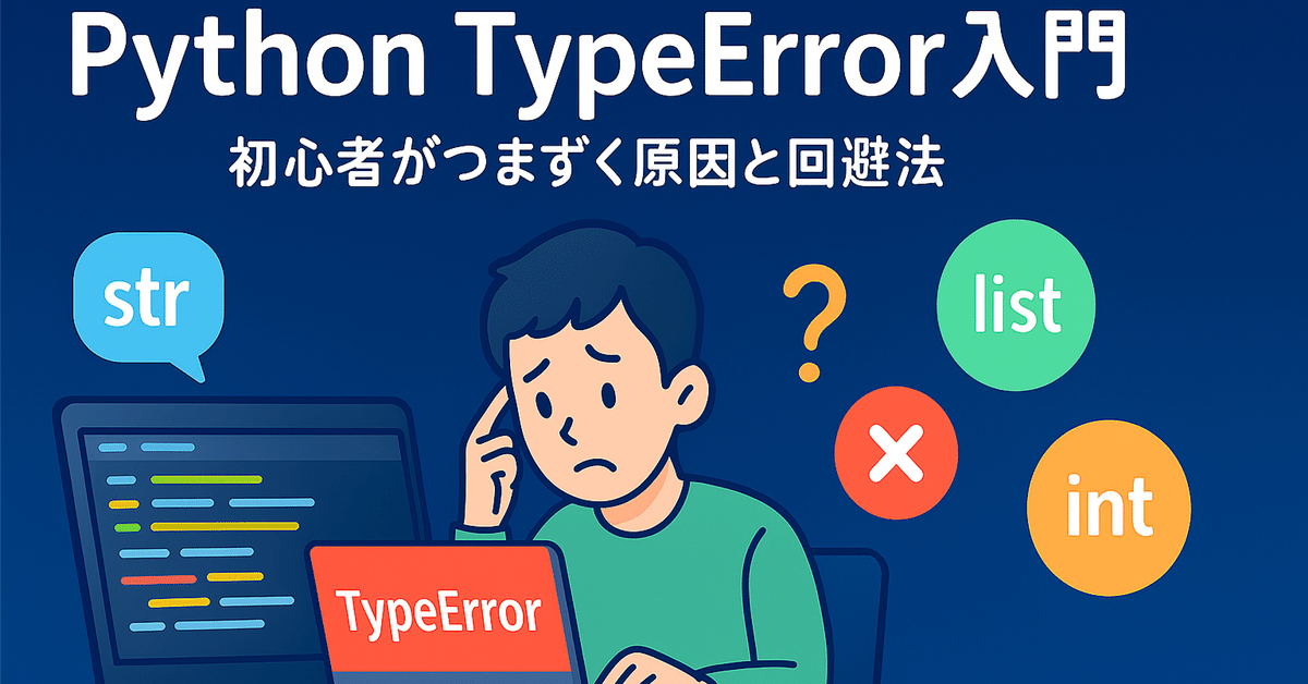 Python TypeError入門｜python Type Error とは？初心者がつまずく原因と回避法｜ふみくん＠生成AI情報・筆記