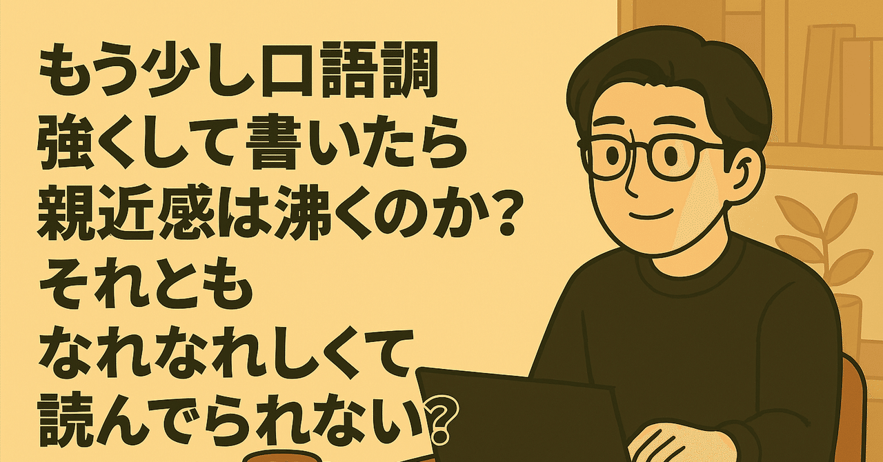 もう少し口語調強くして書いたら親近感は沸くのか？それともなれなれしくて読んでられない？って話｜HimukAI(ヒムカイ)