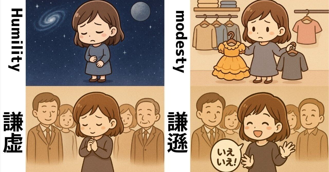 「謙虚」と「謙遜」、そして humility と modesty──言葉の裏にある文化の違い｜俊教授 オーバーシー大学 ...