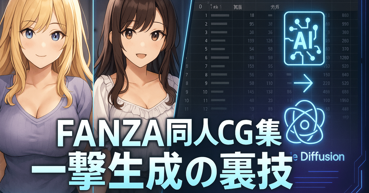 FANZA同人誌のストーリーCG集(セリフなし)を一撃で生成する方法｜ヨーフ