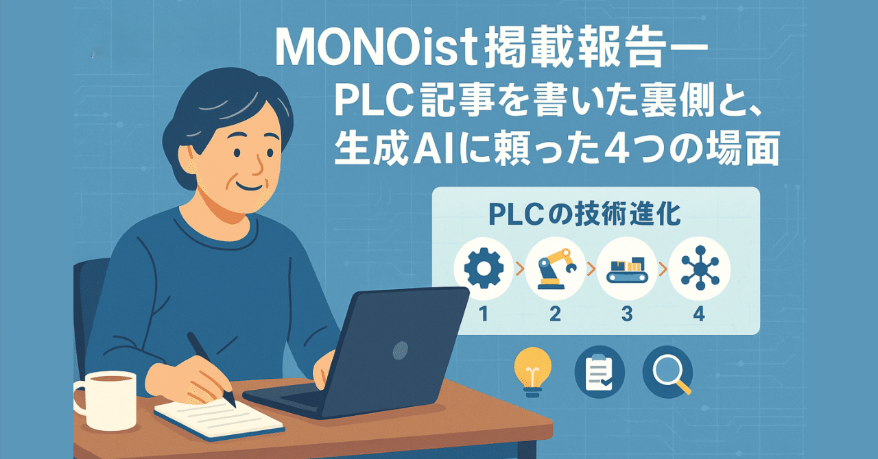MONOist掲載報告──PLC記事を書いた裏側と、生成AIに頼った4つの場面｜おかさん