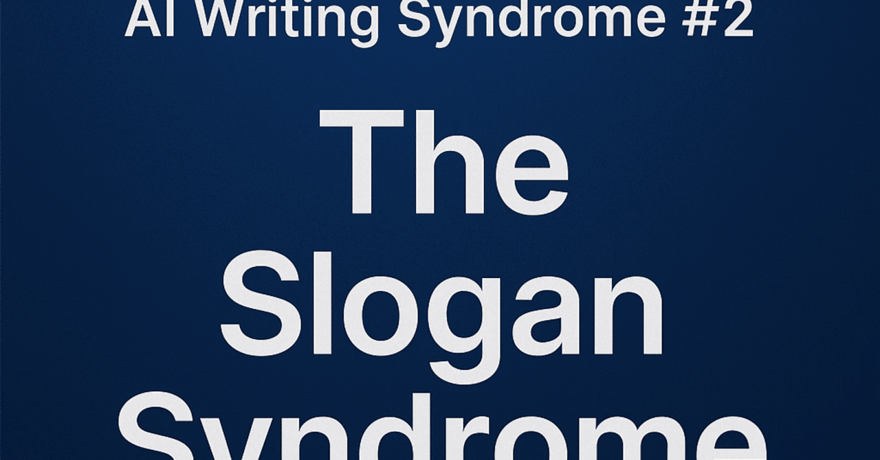 AI擬似技法群 #2｜標語症候群（Slogan Syndrome）｜Re:Birth Story｜AI共創クリエイター｜ 高度共鳴型 試し女｜ふざけ千
