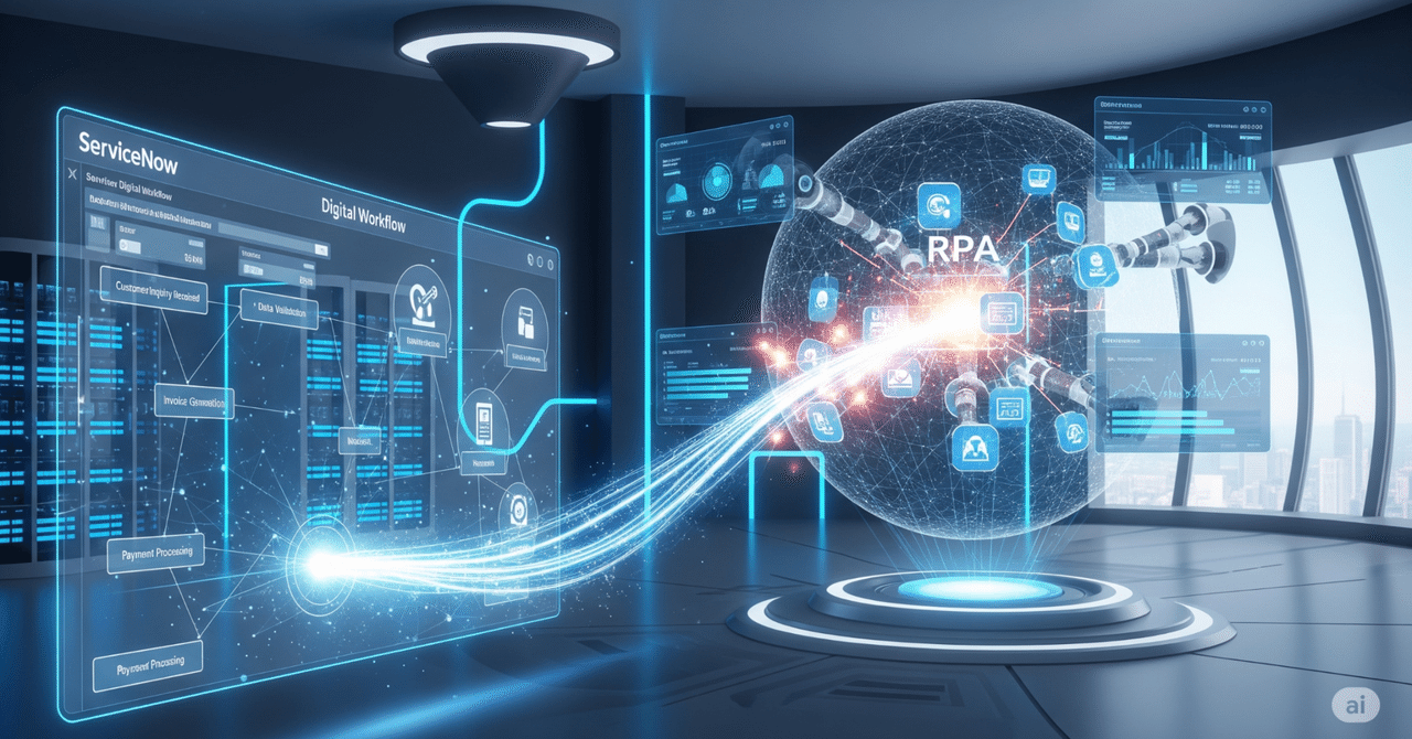ServiceNow RPA Hubのワークフローへ繋がるボットプロセスを設定する｜スバルヒーロー