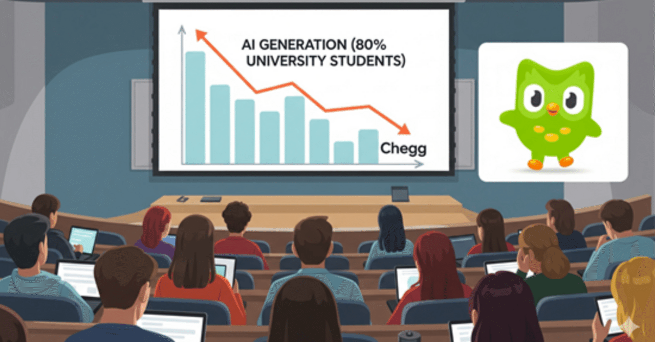 大学生の8割が生成AI活用。Chegg苦境、Duolingo躍進の理由｜捻くれジジイ
