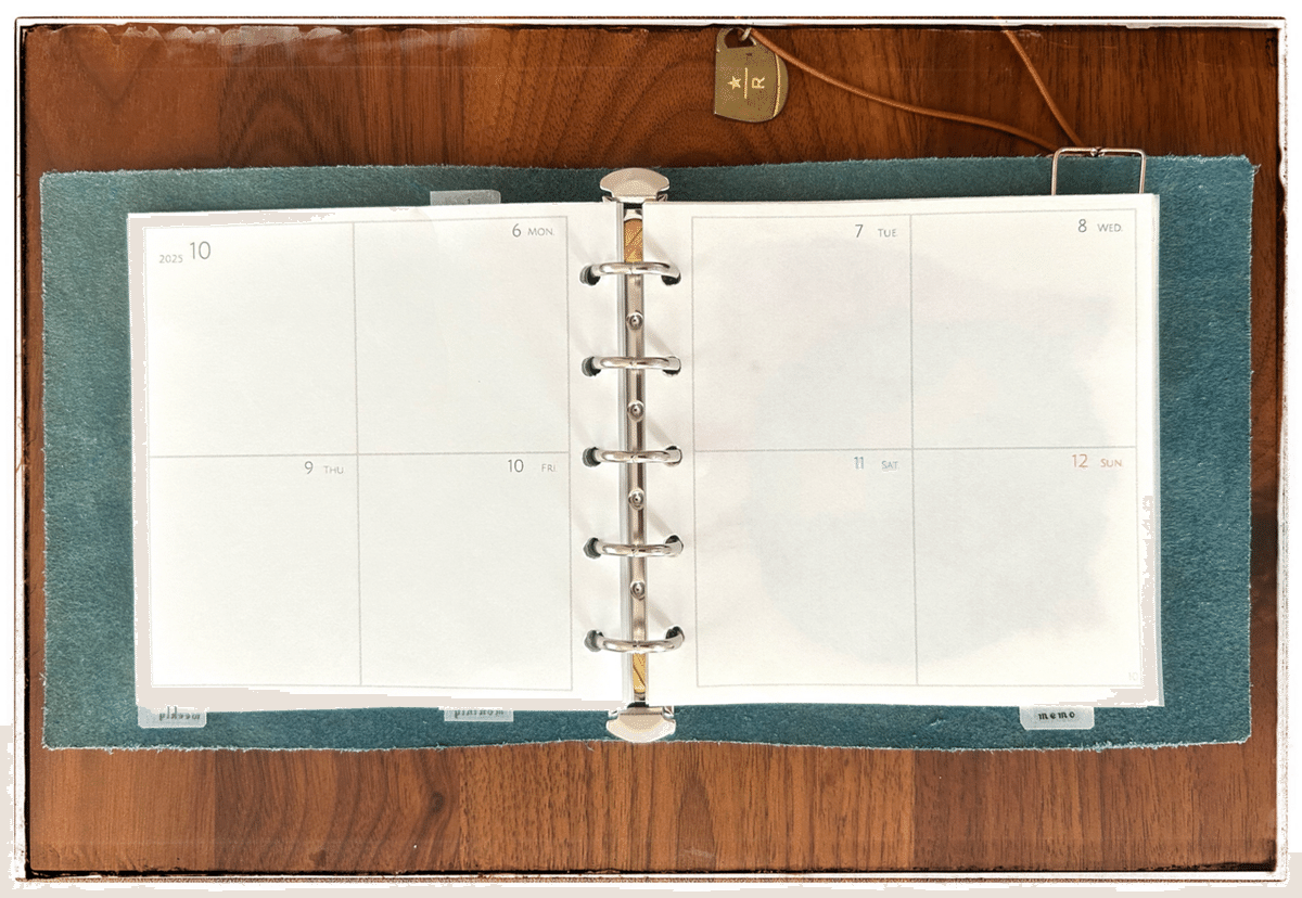 【フリーダウンロード】M5スクエアサイズの週間ブロック2025.10-12 手帳リフィル｜saki_note