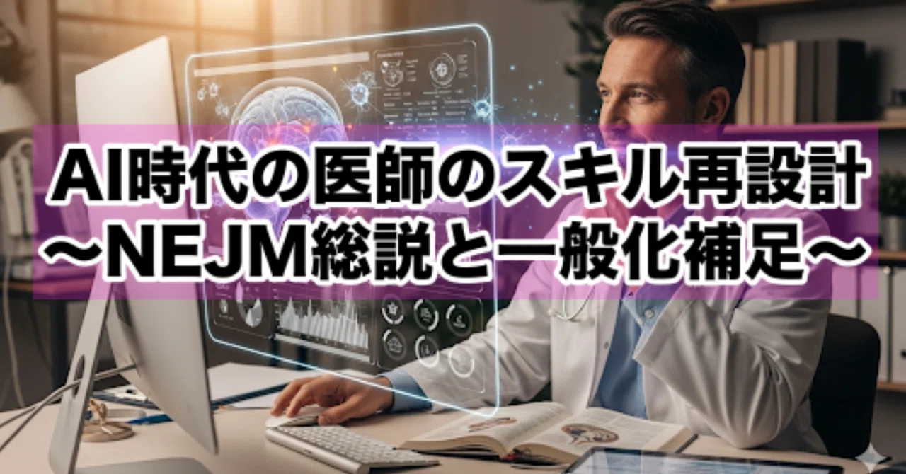 AI時代の医師のスキル再設計〜NEJM総説と一般化補足〜｜EARLの医学&AIノート